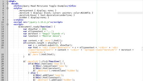 Ejemplos de enlace "Leer más" con jQuery y CSS | Estudio Nexos | Valladolid